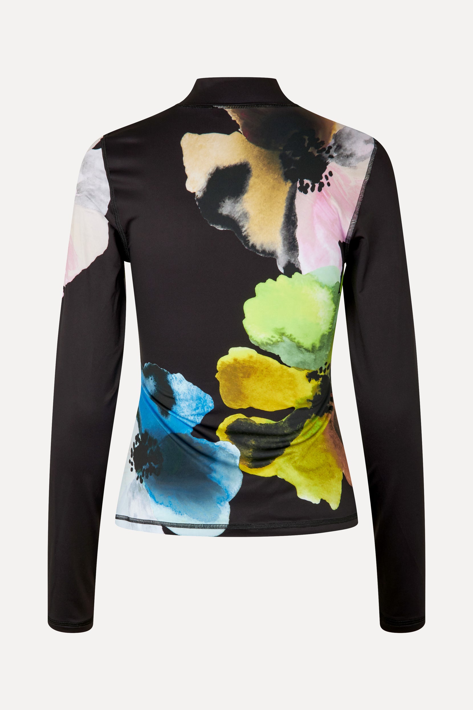 Elastic High Neck Collared Top - Watercolor Bloom Maxi - Stine Goya