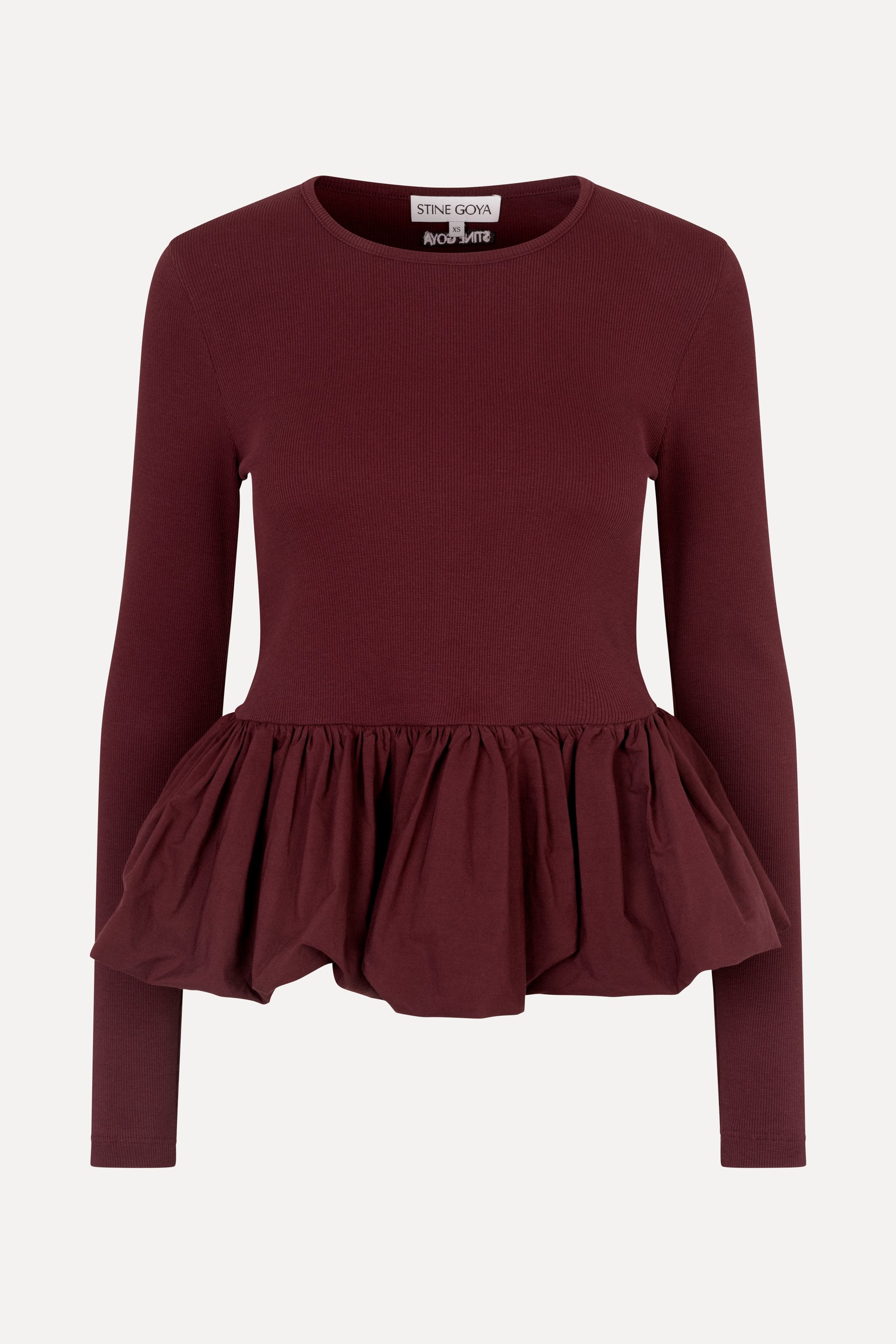 Long Sleeve Balloon Top - Tawny Port - Stine Goya