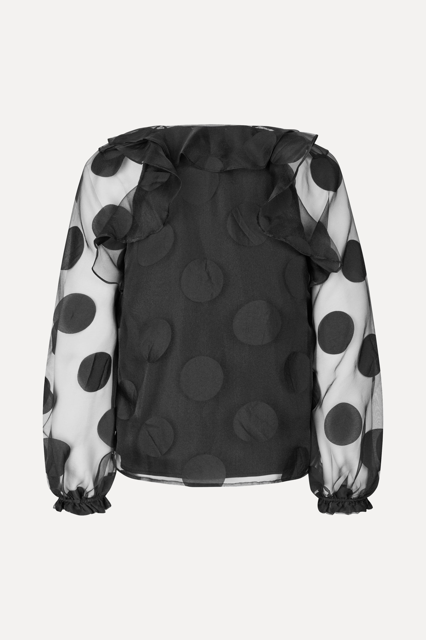 Multi Ruffle Raglan Top - Dotted Black - Stine Goya