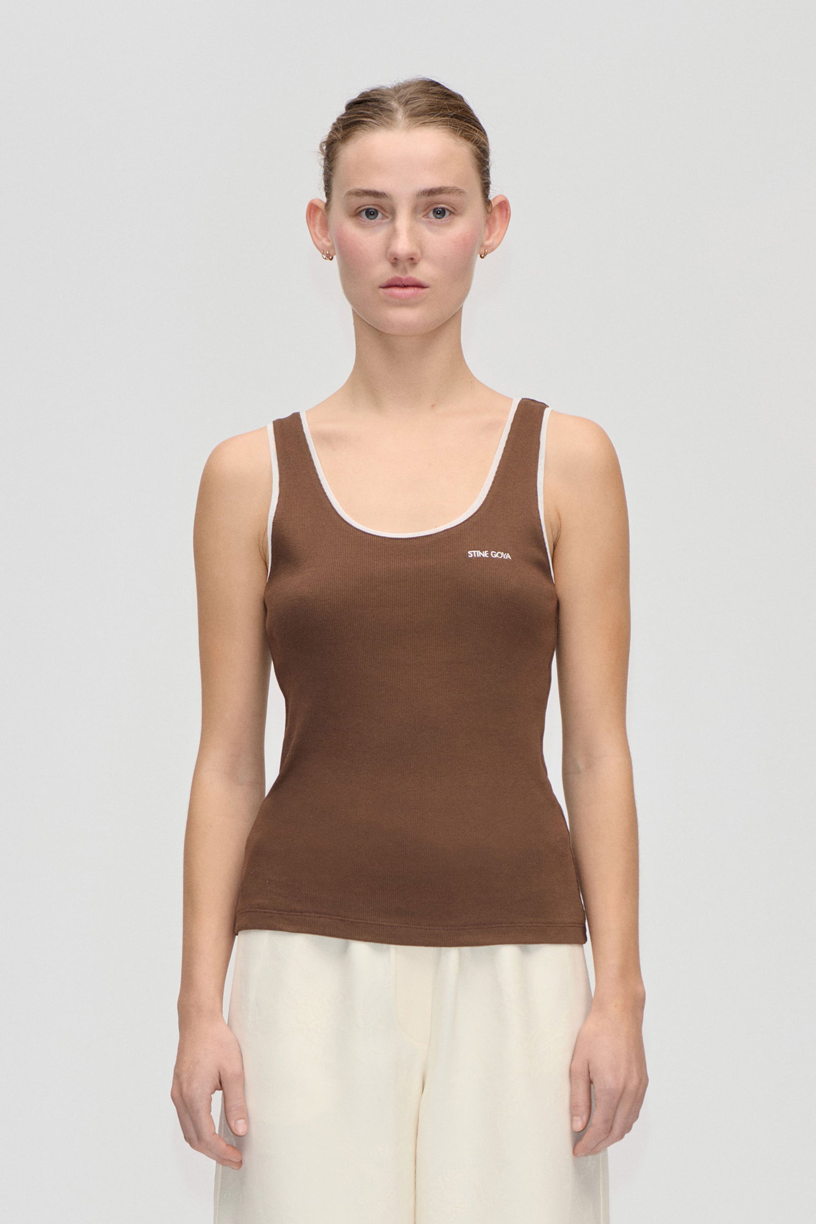 Rib Tank Top - Chicory Coffee - Stine Goya