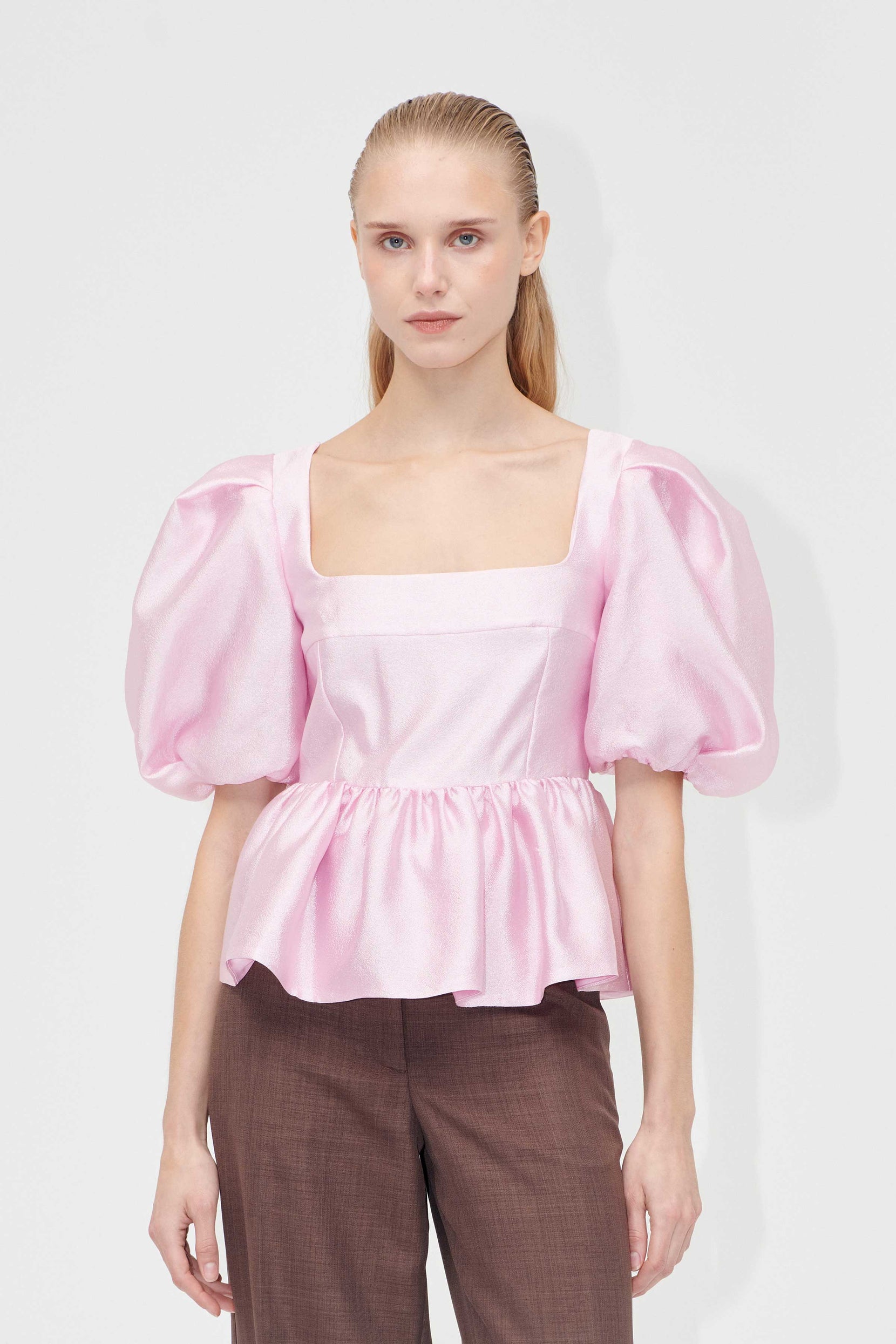 Ribbed Back Panel Top - Pastel Pink - Stine Goya