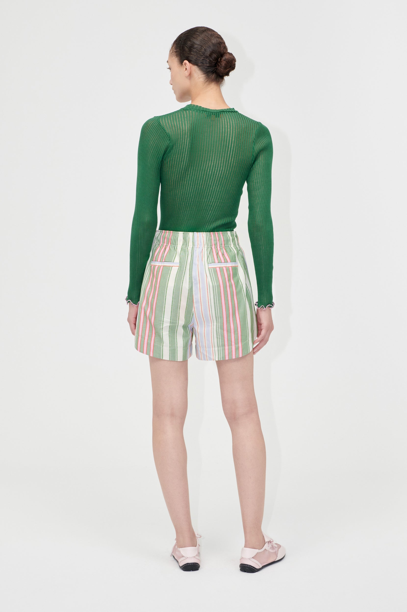 Structured Shorts - Forest Stripe - Stine Goya